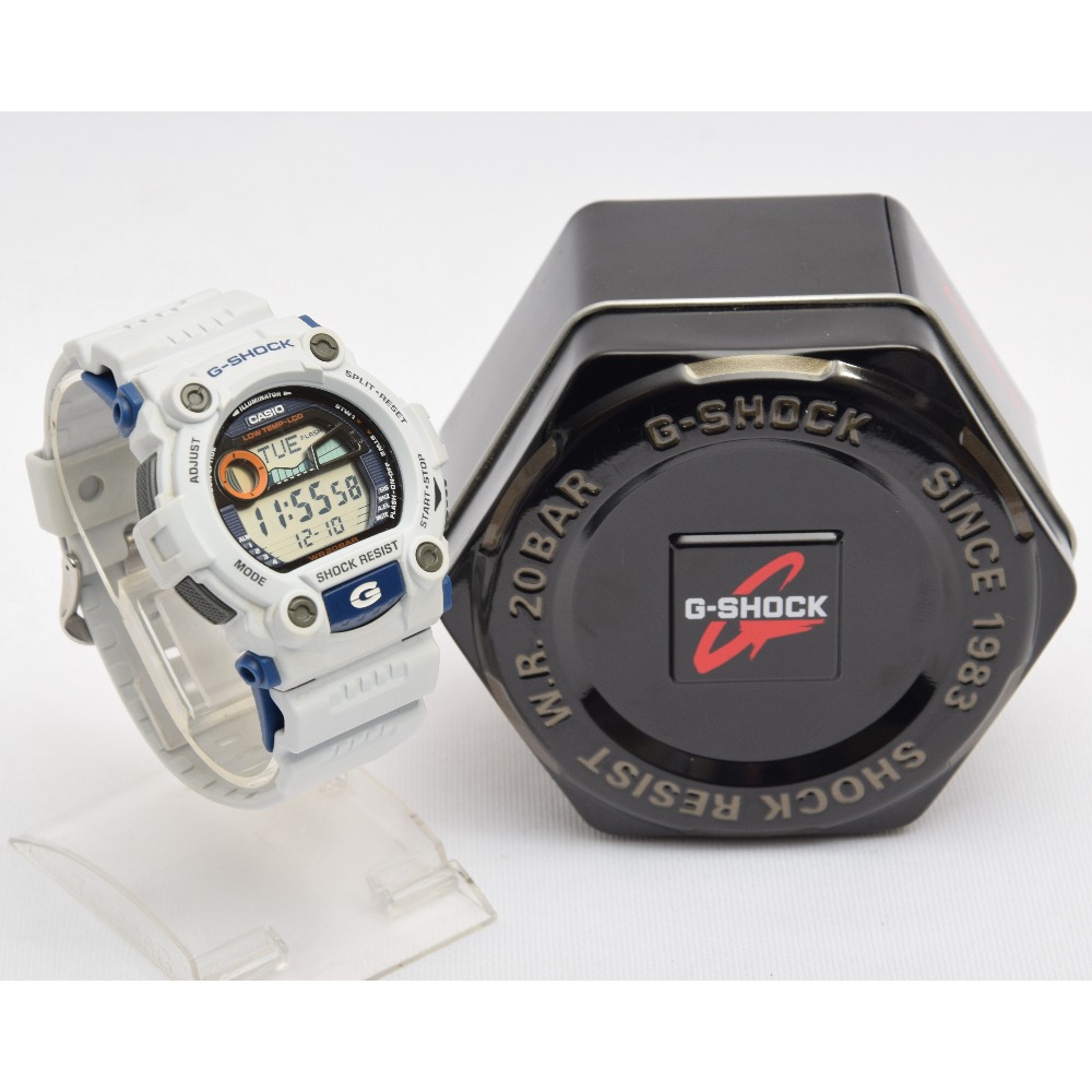 Pre-owned Casio G-Shock G-7900A-7 World Time Moon Tide Graph Analogue ...